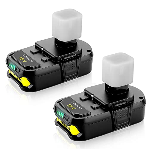 Powilling 2Pack 3000mAh Ryobi 18V Lithium Battery Pack Replacement for Ryobi 18-Volt ONE+ P104 P105 P102 P103 P107 Cordless Tools Battery