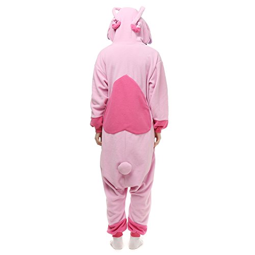 Wishliker Halloween Stitch Kigurumi Onesie Pajamas Costume Unisex Adult Pink,M:160-169cm(5'3"-5'6")