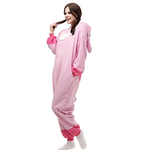 Wishliker Halloween Stitch Kigurumi Onesie Pajamas Costume Unisex Adult Pink,M:160-169cm(5'3"-5'6")