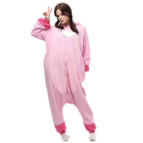 Wishliker Halloween Stitch Kigurumi Onesie Pajamas Costume Unisex Adult Pink,M:160-169cm(5'3"-5'6")