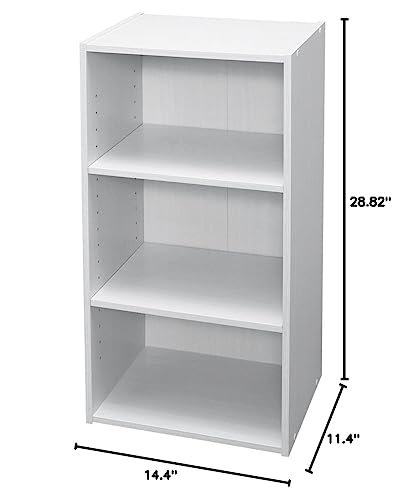 Iris Ohyama MDB-3K Color Box Storage Box, Bookcase, 3 Tiers, Movable Shelf, Width 14.4 x Depth 11.4 x Height 28.9 inches (36.6 x 29 x 73.2 cm), Off-White