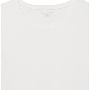 Amazon Essentials Women's Classic-Fit Short-Sleeve Crewneck T-Shirt, Pack of 2, Black/White, Large