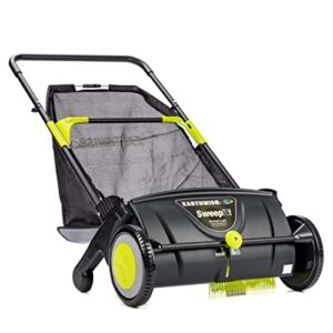 earthwise lsw70021 21-inch leaf & grass push lawn sweeper, width, black