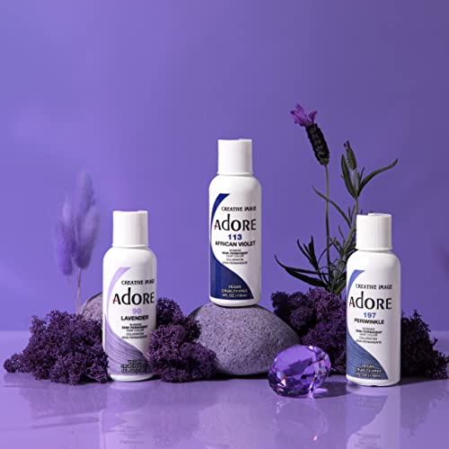 Adore Semi Permanent Hair Color - Vegan and Cruelty-Free Hair Dye - 4 Fl Oz - 090 Lavender (Pack of 2)