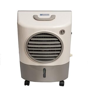 Hessaire MC18M Portable Evaporative Cooling Fan, Indoor/Outdoor Low Humidity Environments, 1300 CFM, 500 sq. ft., 2-Speed Fan, 53.4 dB, White