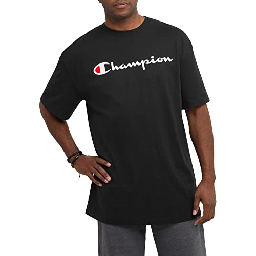 Champion mens Classic T-shirt, Classic Script T Shirt, Black-y06794, XX-Large US