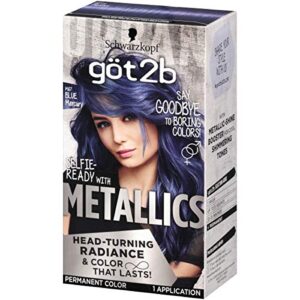 schwarzkopf got2b metallics permanent hair color, m67 blue mercury