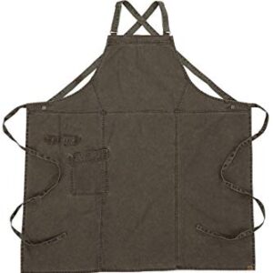 Chef Works unisex adult Denver Chefs Cross-back Bib Work Utility Apron, Olive Wood, One Size US