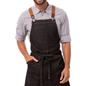 Chef Works Unisex Berkeley Bib Apron, Black, One Size