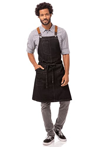 Chef Works Unisex Berkeley Bib Apron, Black, One Size