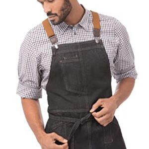 Chef Works Unisex Berkeley Bib Apron, Black, One Size