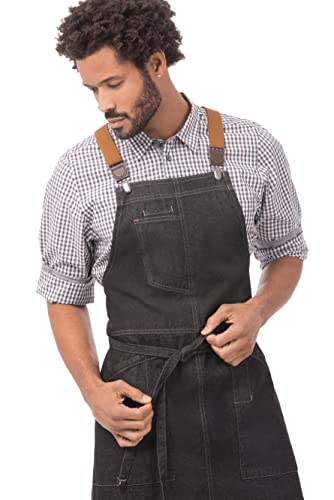 Chef Works Unisex Berkeley Bib Apron, Black, One Size