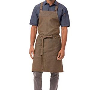 Chef Works Unisex Uptown Cross-Back Bib Apron, Blue Taupe, One Size