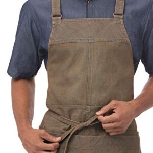 Chef Works Unisex Uptown Cross-Back Bib Apron, Blue Taupe, One Size