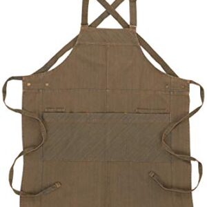 Chef Works Unisex Uptown Cross-Back Bib Apron, Blue Taupe, One Size