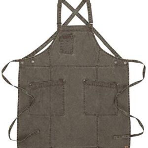 Chef Works unisex adult Denver Cross-back Bib Work Utility Apron, Olive Wood, One Size US