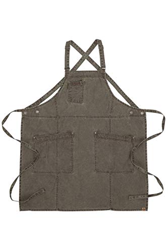 Chef Works unisex adult Denver Cross-back Bib Work Utility Apron, Olive Wood, One Size US