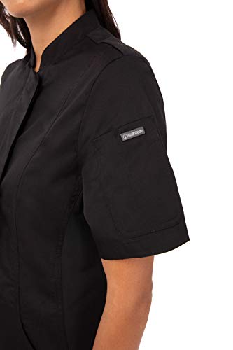 Chef Works Women's Roxby Chef Coat, Black, Large