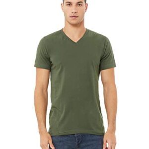 Bella Canvas Unisex Jersey Short Sleeve V-Neck Tee C3005 Military Green