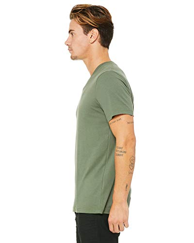 Bella Canvas Unisex Jersey Short Sleeve V-Neck Tee C3005 Military Green