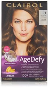 clairol age defy permanent hair dye, 5 medium brown hair color, pack of 1