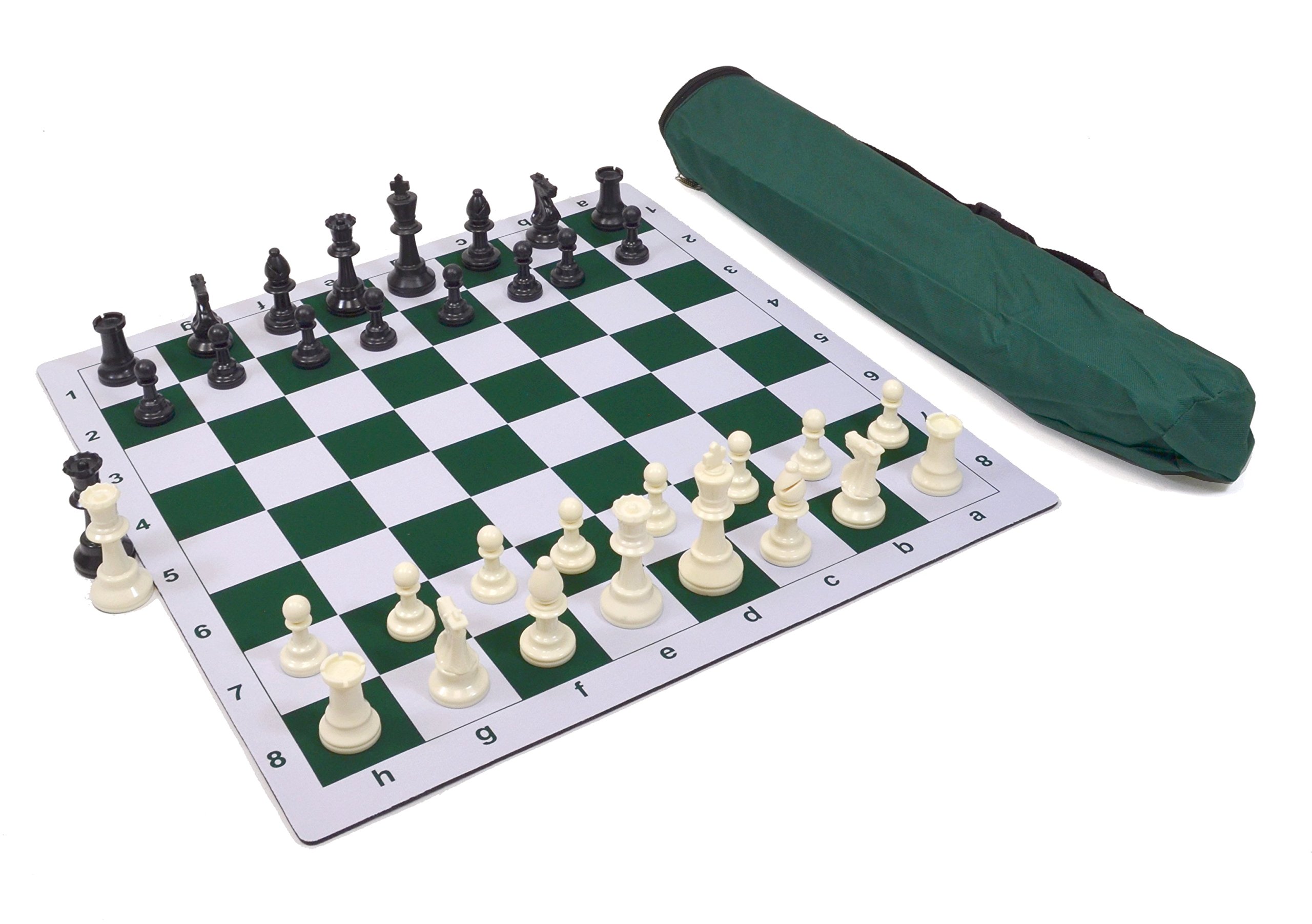 Wholesale Chess Triple Weighted Pieces and Mousepad Board Chess Set (Green)