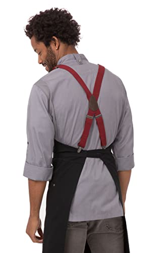 Chef Works Unisex Berkeley Apron Suspenders, Wine, One Size