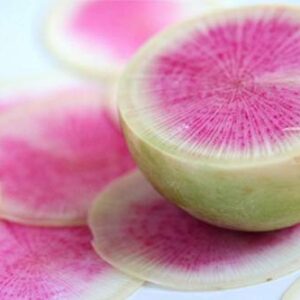 Watermelon Radish Seeds - Inside is red to Pink, Very Sweet and Crisp MMmmmm. (50 - Seeds)