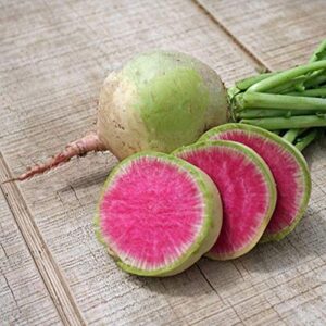 Watermelon Radish Seeds - Inside is red to Pink, Very Sweet and Crisp MMmmmm. (50 - Seeds)