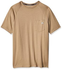 dickies men's short sleeve performance cooling tee, desert sand, xl