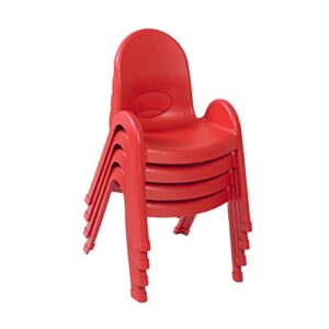 Angeles, AB7709PR, Value Stack 9"H Chair, Red, Kids School Desk Chair, Boys & Girls Flexible Seating, Kindergarten, Homeschool or Classroom Furniture