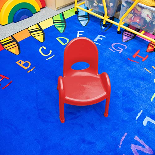 Angeles, AB7709PR, Value Stack 9"H Chair, Red, Kids School Desk Chair, Boys & Girls Flexible Seating, Kindergarten, Homeschool or Classroom Furniture