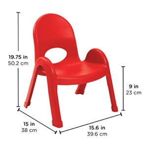 Angeles, AB7709PR, Value Stack 9"H Chair, Red, Kids School Desk Chair, Boys & Girls Flexible Seating, Kindergarten, Homeschool or Classroom Furniture