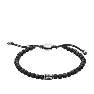 fossil men's beaded bracelet, color: black (model: jf02887040)