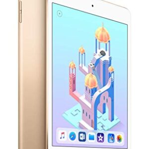 Apple iPad Mini 4 (128GB, Wi-Fi + Cellular, Gold) (Renewed)