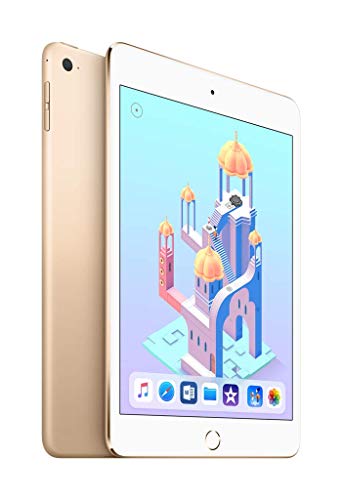 Apple iPad Mini 4 (128GB, Wi-Fi + Cellular, Gold) (Renewed)