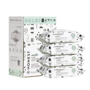 the honest company clean conscious wipes | 99% water, compostable, plant-based, baby wipes | hypoallergenic, ewg verified | pattern play, 288 count