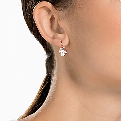 SWAROVSKI Women's Bella V Pierced Earrings, Pink, Rose-Gold Tone Plated