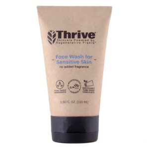 thrive natural care all natural face wash for sensitive skin - unscented gentle face wash for women & men to clean, restore & combat skin stress - with natural & organic ingredients - vegan