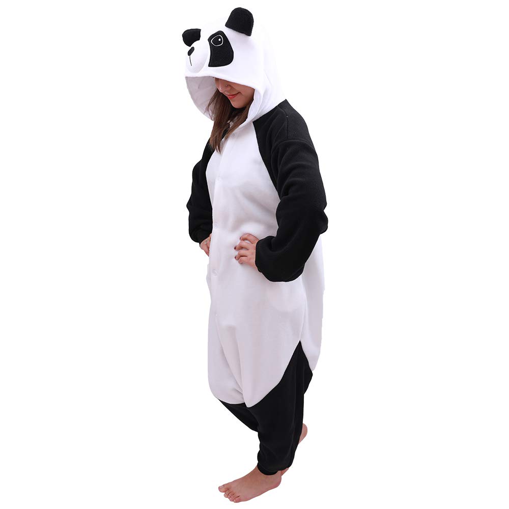 COCOPLAY W Animal Onesie Panda Pajamas- Plush One Piece Costume (Large, Black/White)