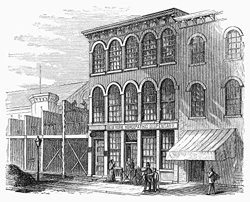 New York Dispensary 1868 Nnew York Homeopathic Dispensary West Thirty-Fourth Street New York Wood Engraving 1868 Poster Print by (24 x 36)