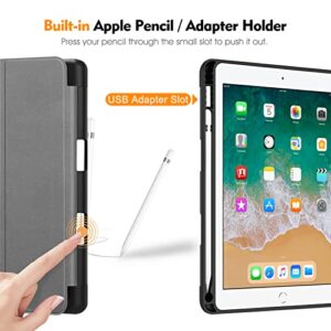 Fintie SlimShell Case for iPad 6th Generation 2018 / iPad 5th Gen 2017/ iPad Air 2 / iPad Air - [Built-in Pencil Holder] Soft TPU Back Cover w/Auto Wake Sleep for iPad 9.7", Composition Book