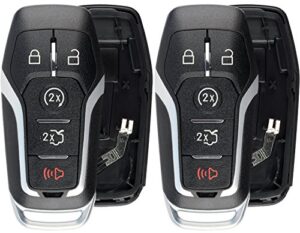 keylessoption keyless entry remote smart key fob shell case for ford fusion mustang edge m3n-a2c31243800 (pack of 2)