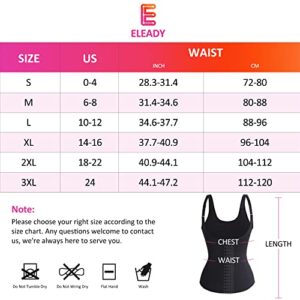 Eleady Waist Trainer Cincher Underbust Corset for Weight Loss Sport Workout Body Shaper with Adjustable Straps (Black Gym Tops, Medium)