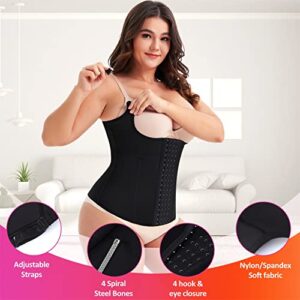 Eleady Waist Trainer Cincher Underbust Corset for Weight Loss Sport Workout Body Shaper with Adjustable Straps (Black Gym Tops, Medium)