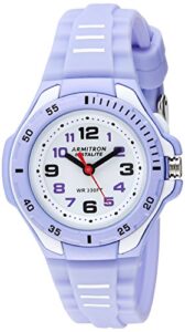 armitron sport women's 25/6433pur easy to read light purple silicone strap watch