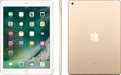 Apple iPad with WiFi + Cellular, 128GB, Gold (2017 Model) (Renewed)