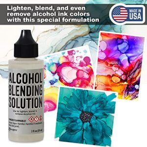 Ranger Alcohol Blending Solution (2-Ounce) and Pixiss Alcohol Ink Blending Solution Tools for Blending Your Inks on Yupo Paper