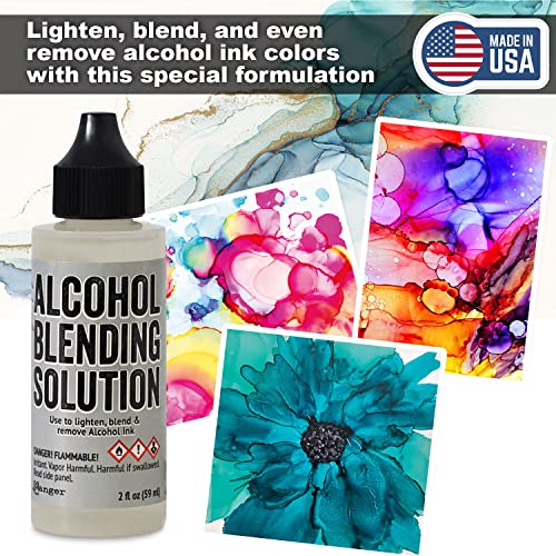 Ranger Alcohol Blending Solution (2-Ounce) and Pixiss Alcohol Ink Blending Solution Tools for Blending Your Inks on Yupo Paper