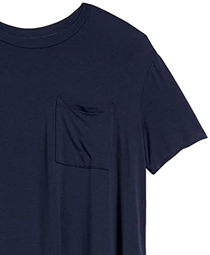 Amazon Essentials Women's Jersey Oversized-Fit Short-Sleeve Pocket T-Shirt Dress (Previously Daily Ritual), Navy, Small